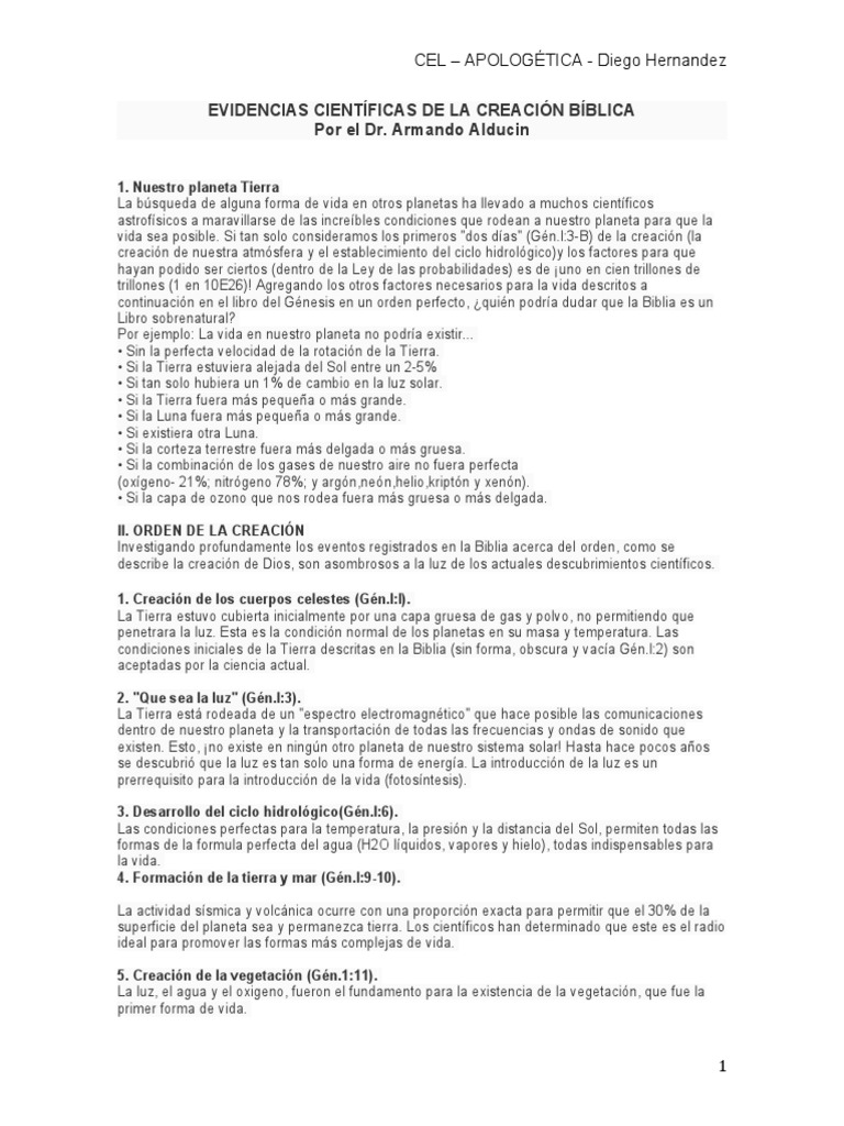 Evidencias de la Creación Bíblica | PDF | Tierra | Entropía