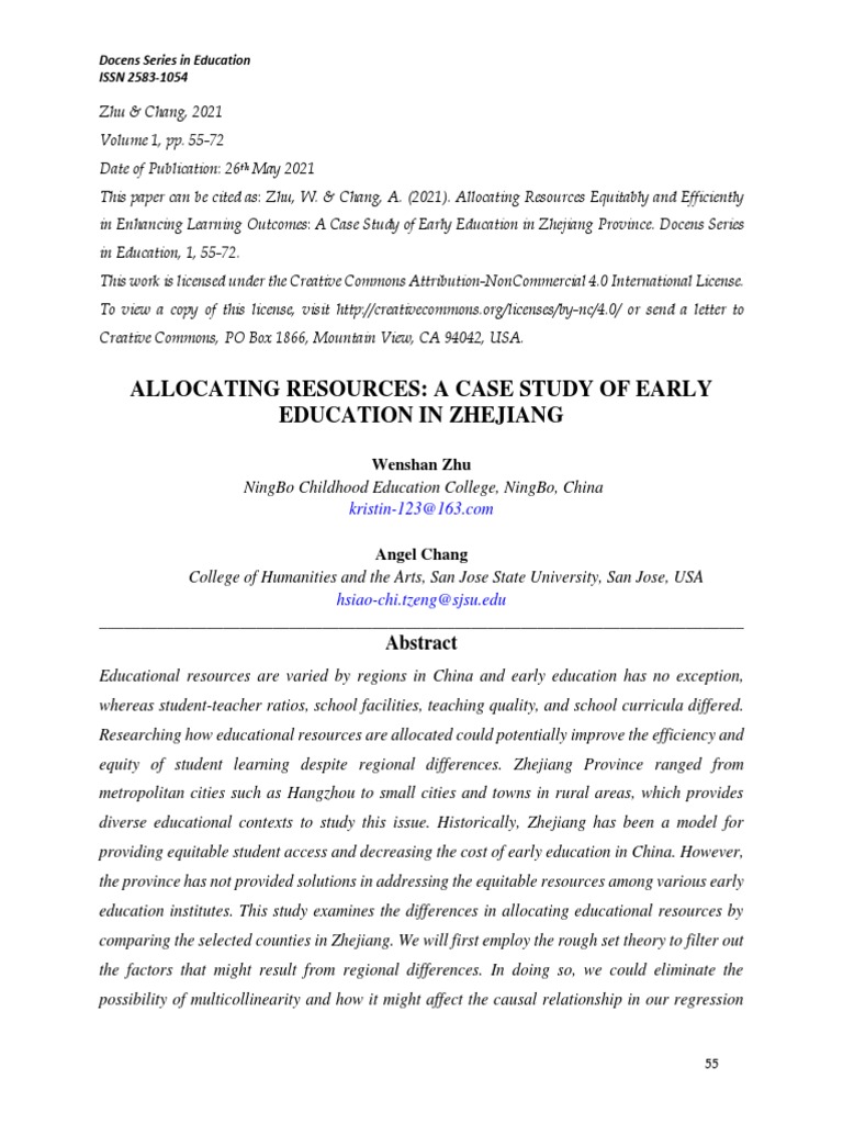 Resource Allocation in Zhejiang Education | PDF | Dependent And ...