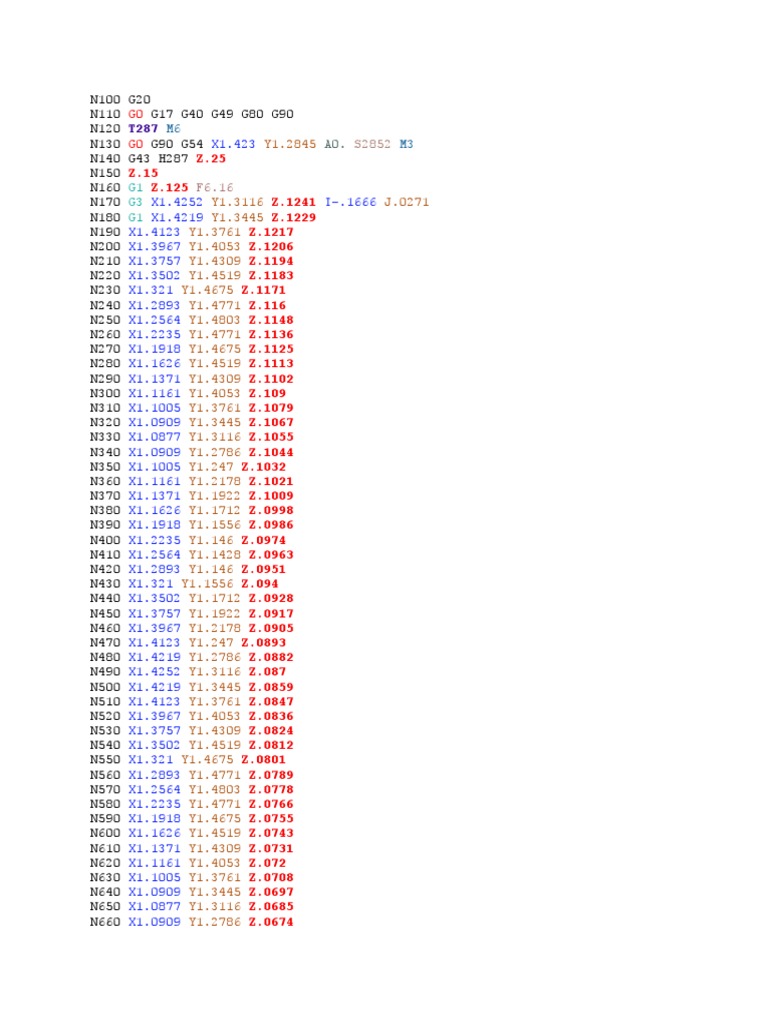 Coordinate G Code | PDF