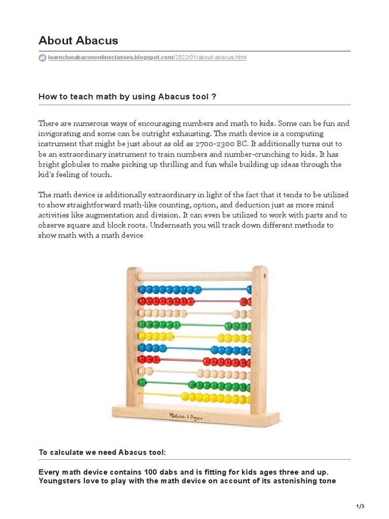 About Abacus | PDF | Mathematics | Computing