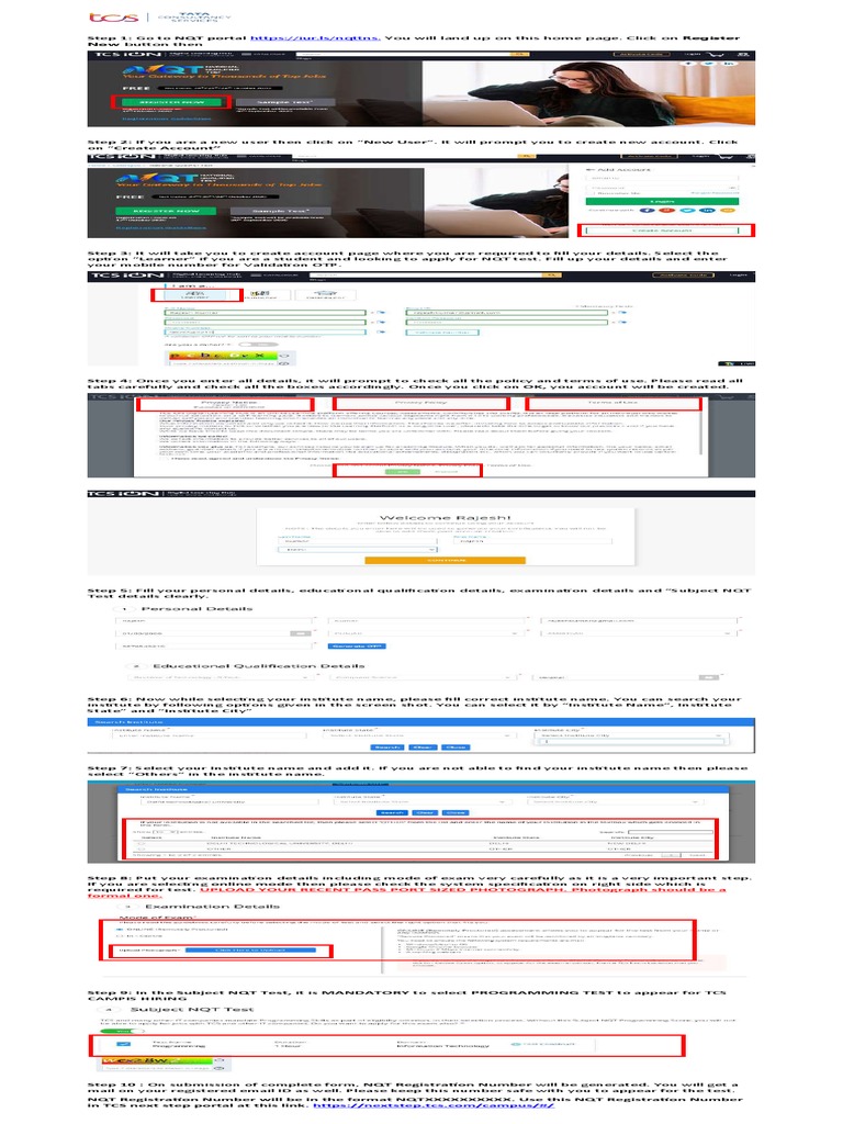 NQT Registration Process | PDF
