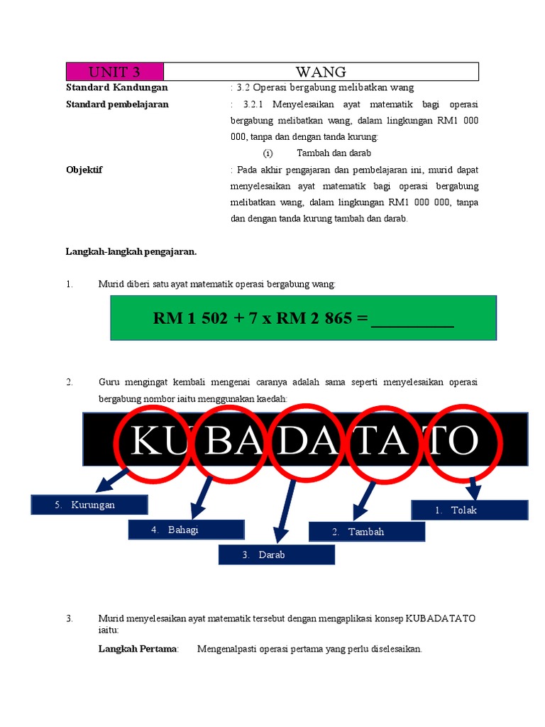 Modul Operasi Bergabung Wang THN 5 | PDF