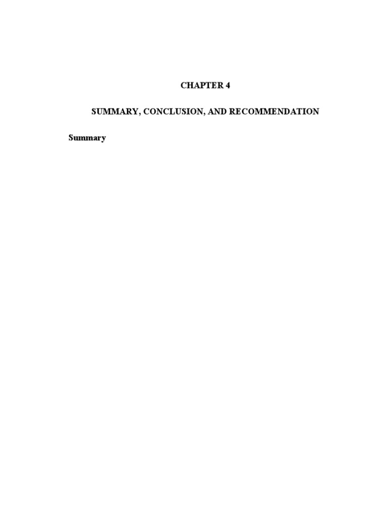 Summary, Conclusion, and Recommendation | PDF | Career & Growth | Business