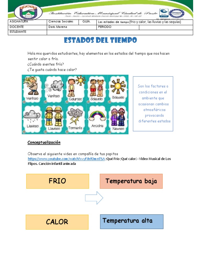 Estados del Tiempo para Niños | PDF | Sequía | Geografía Física