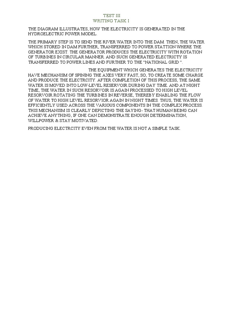 Test Iii Writing Task I | PDF