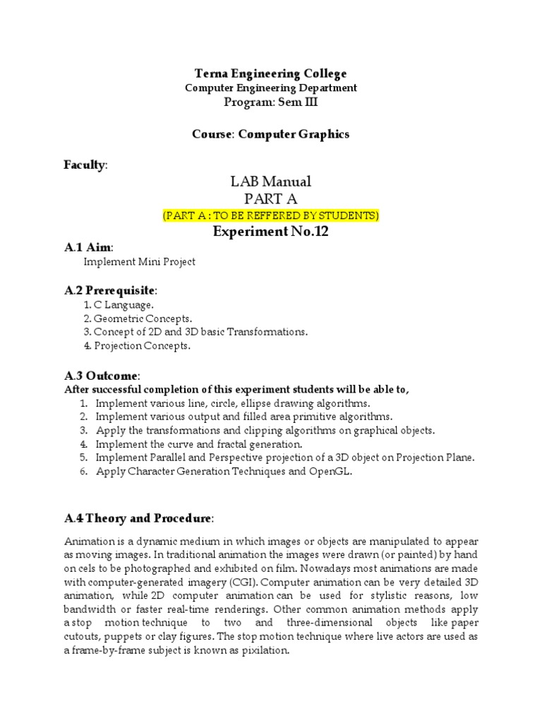 CG EXP12 C28 Mini Project | PDF | Animation | Computer Generated Imagery