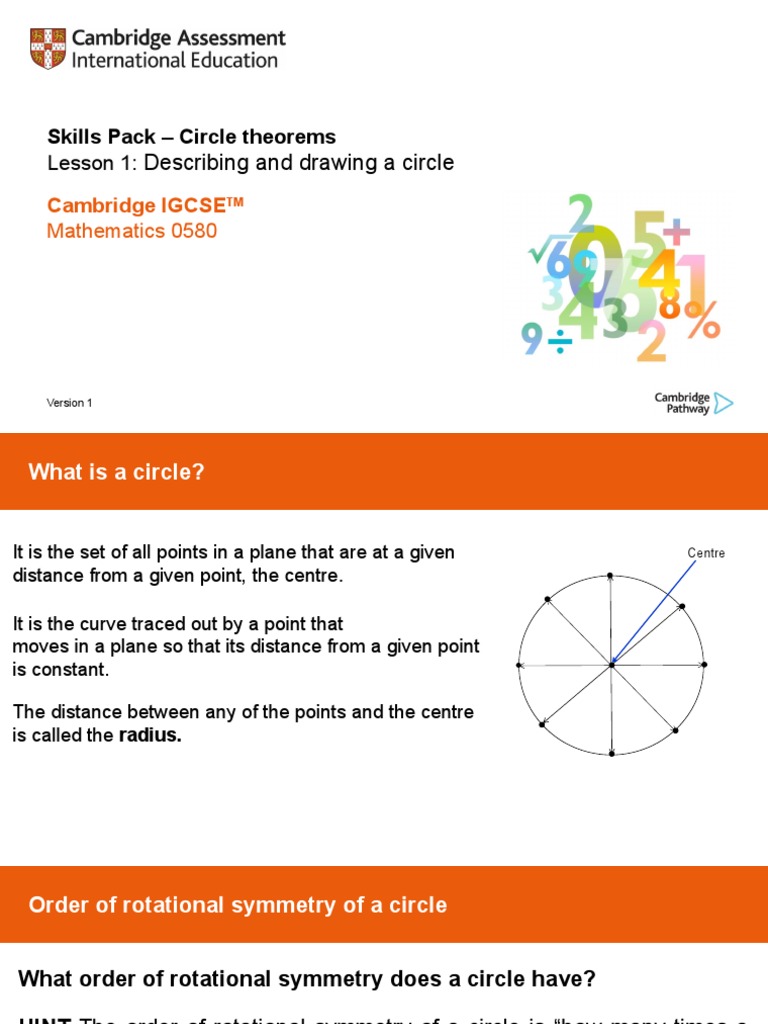 Describing and Drawing A Circle: Skills Pack - Circle Theorems | PDF