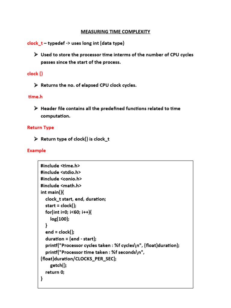 Measuring Time Complexity | PDF