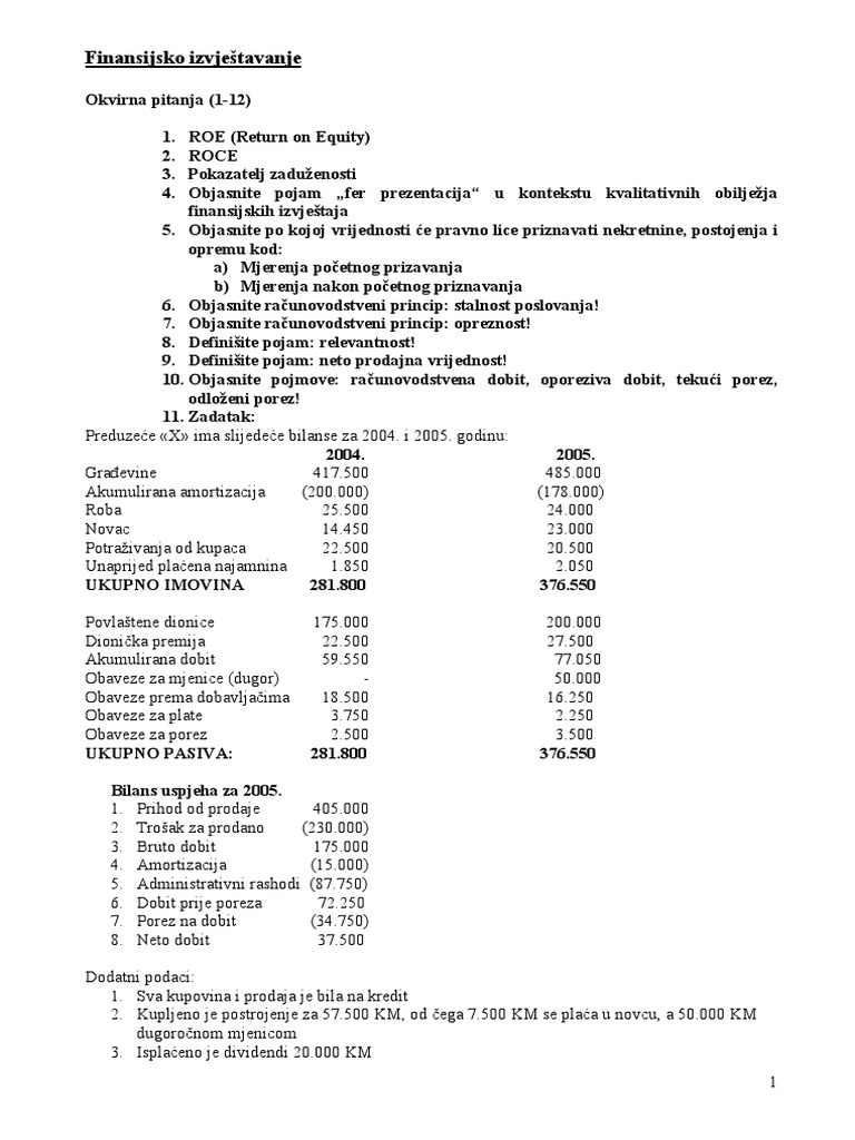 Finansijsko Izvjestavanje | PDF