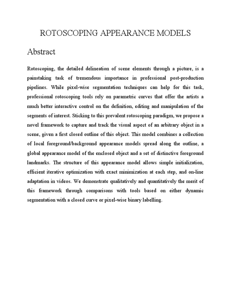 Rotoscoping Appearance Models | PDF | Image Segmentation | Microsoft Windows