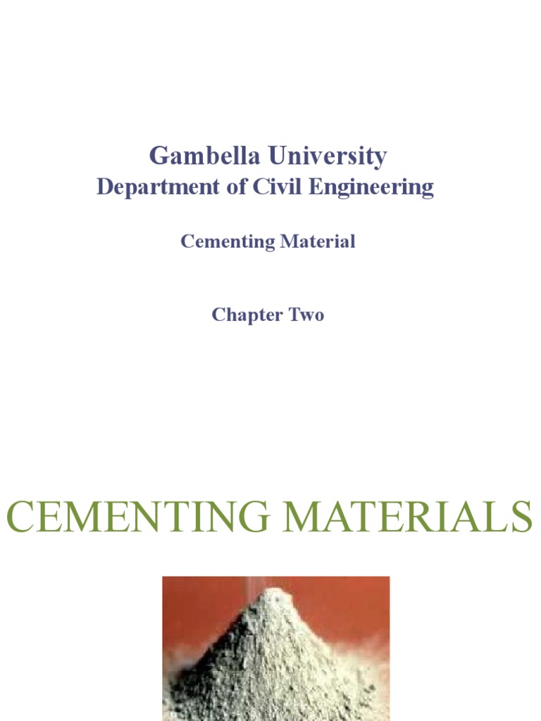 Chap. 2. Cementing Material | PDF | Cement | Concrete