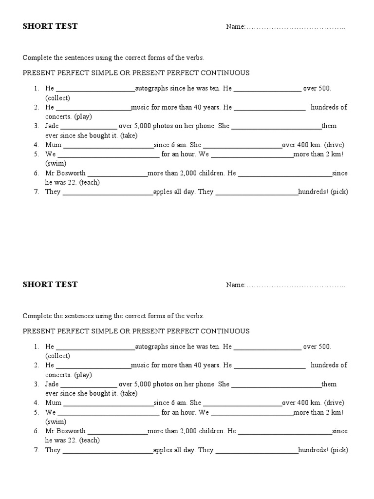 Present Perfect Simple - Continuous | PDF