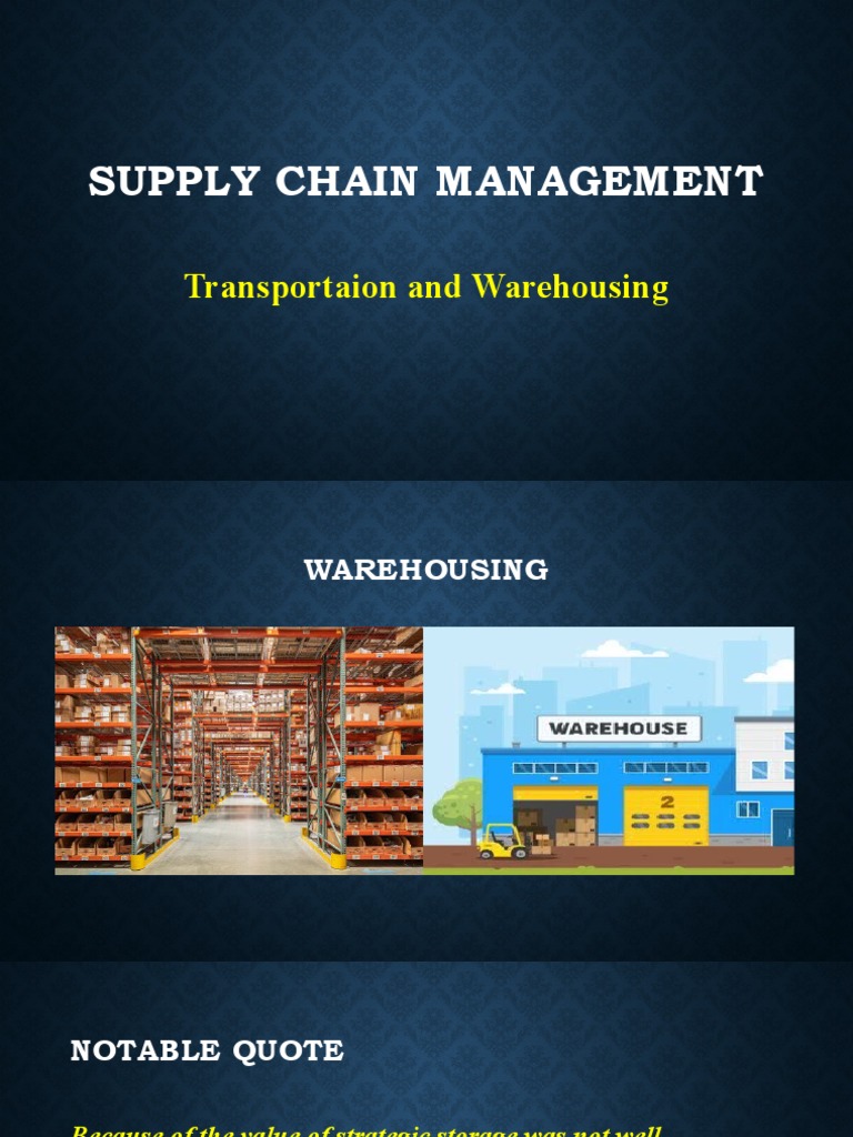 Module 10 Warehosuing | PDF | Warehouse | Logistics