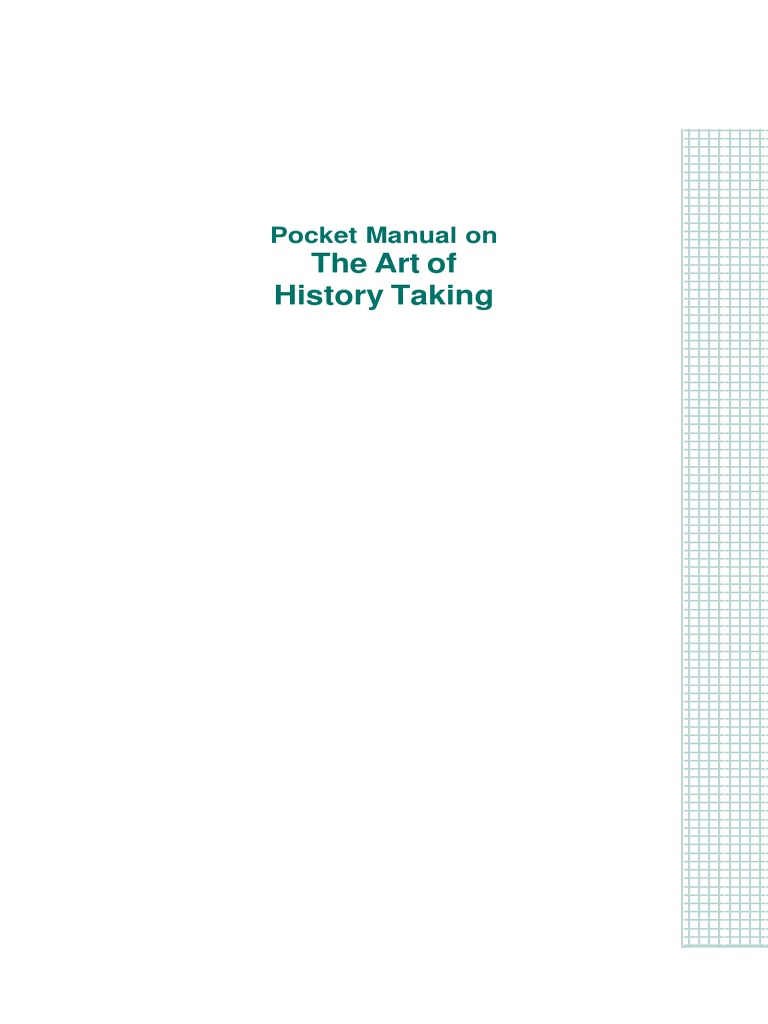 Pocket Manual On The Art of History Taking | PDF | Physician | Patient