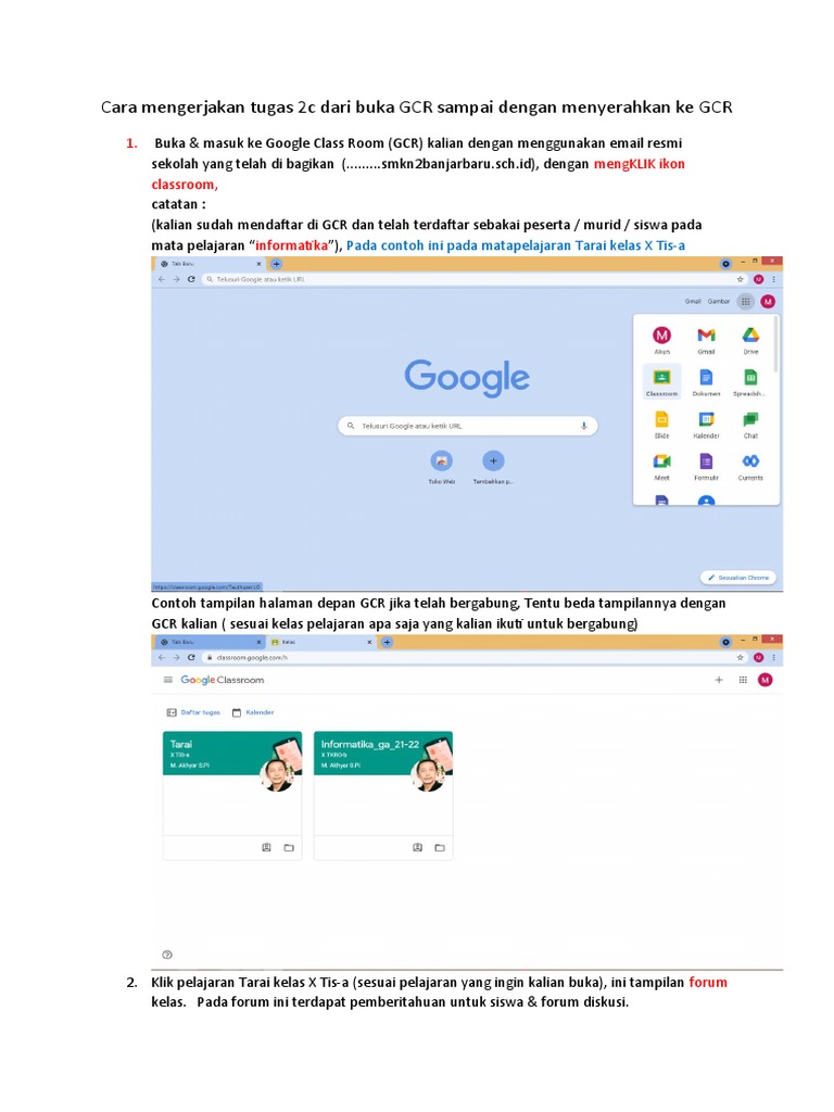 Cara Mengerjakan Tugas 2c Dari Buka GCR Sampai Dengan Menyerahkan Ke ...