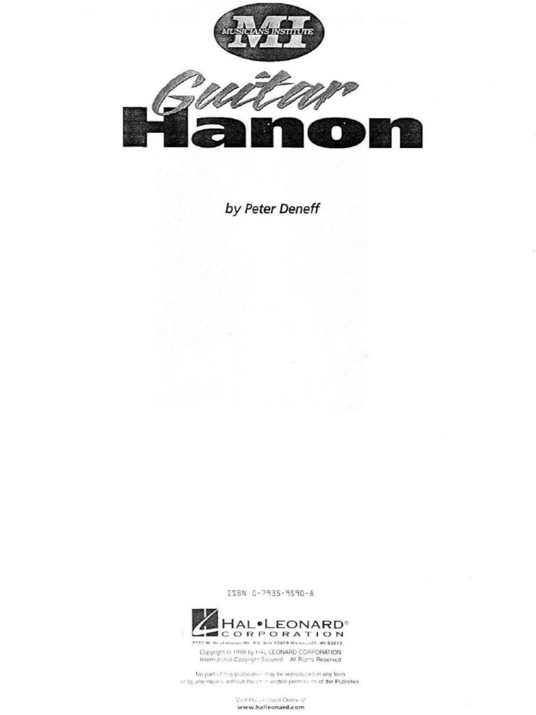 Guitar Hanon Exercises by Peter Deneff | PDF