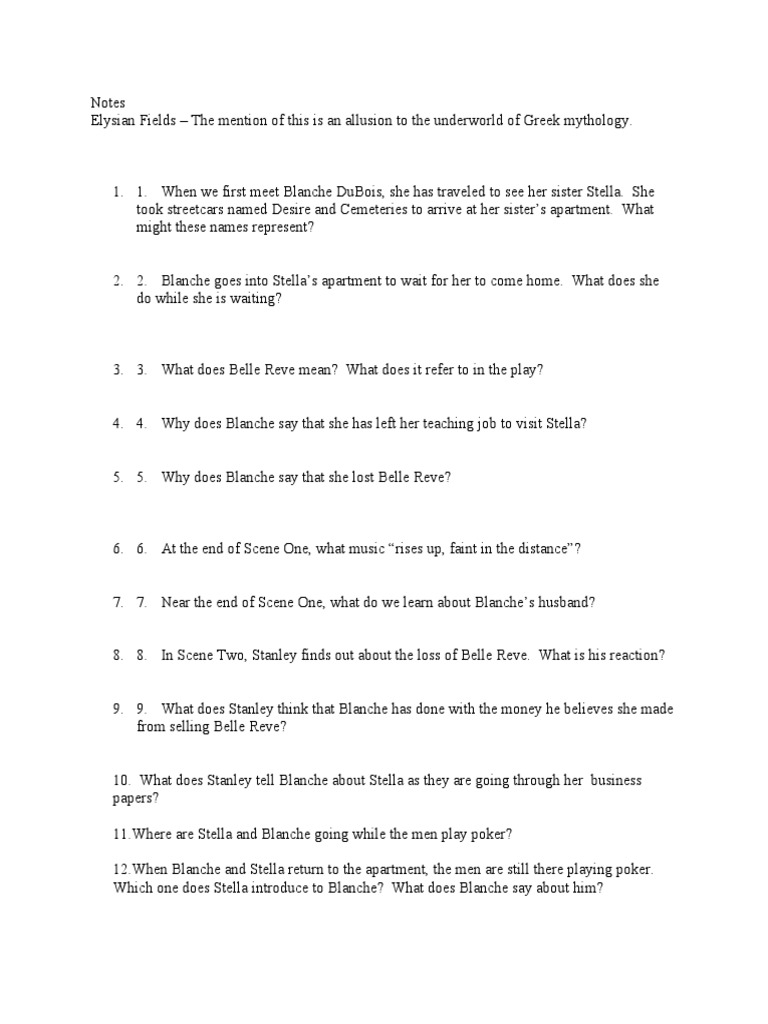 Analysis of "A Streetcar Named Desire" | PDF