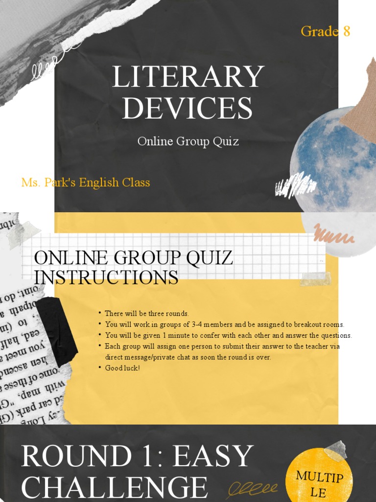 Yellow and Gray Collage English Quiz Presentation | PDF | Linguistics ...