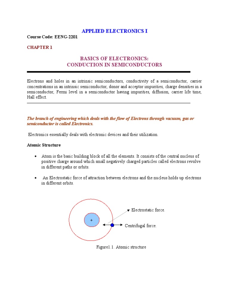 Applied Electronics I. Handout | PDF | Semiconductors | Electrical ...