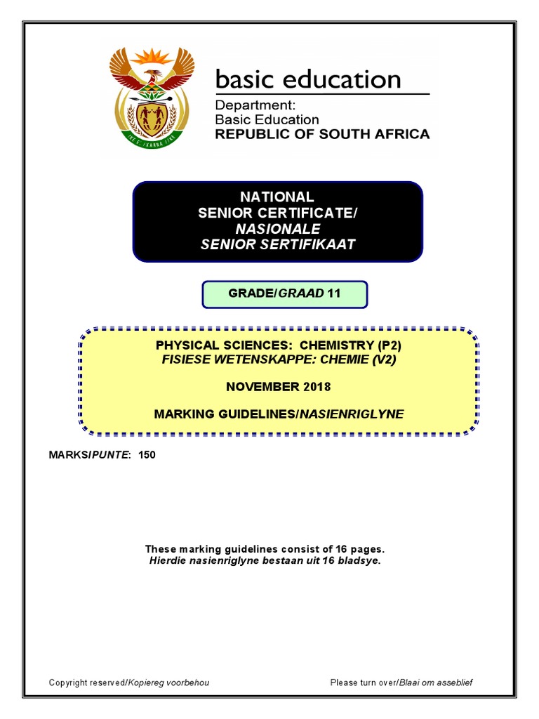 Physical Sciences P2 Grade 11 Nov 2018 Memo Eng & Afr Final | Download ...