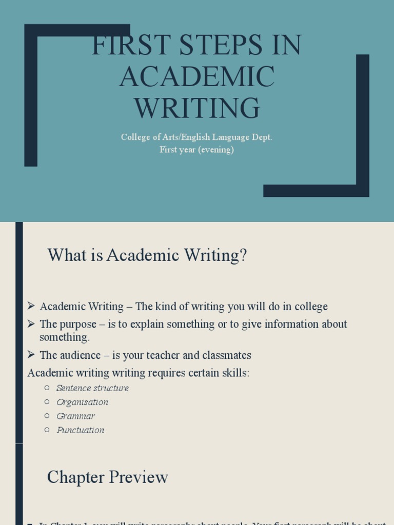1st Step in Academic Writing | PDF | Subject (Grammar) | Verb