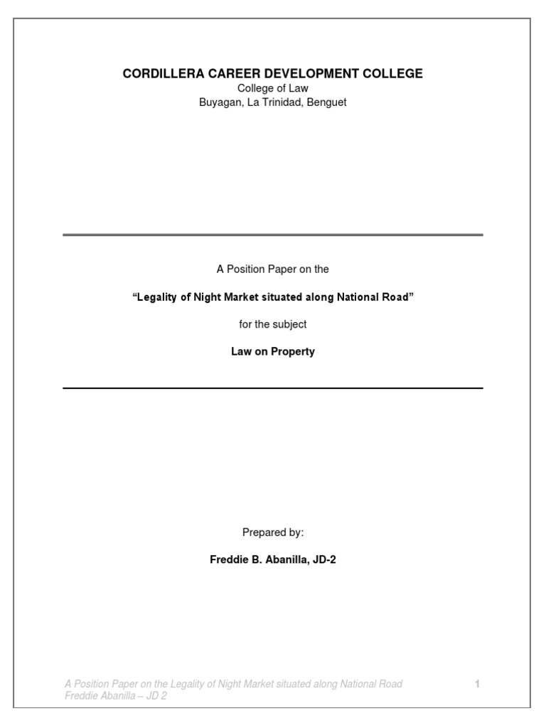 Position Paper Re Law On Property | PDF | Justice | Crime & Violence