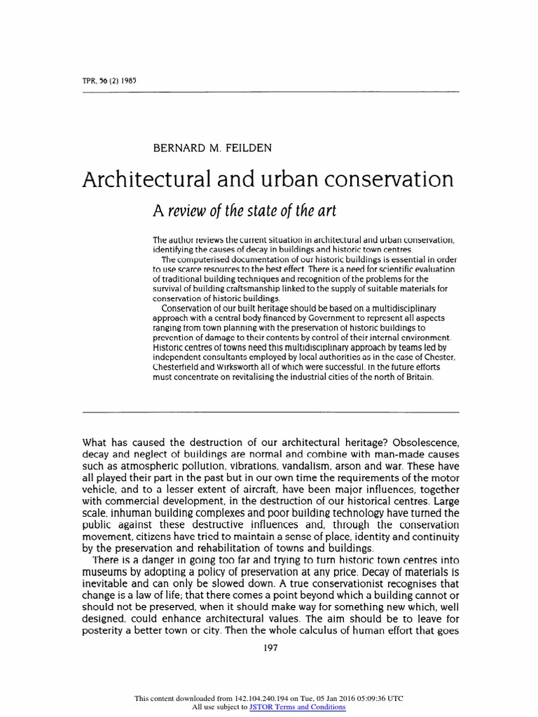 Bernard Feilden on Historic Building Conservation | PDF | Paint