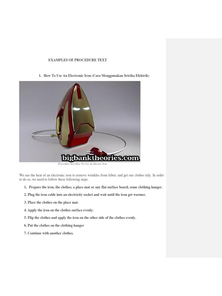 Five Procedural Text Examples: Instructions for Using Common Home ...