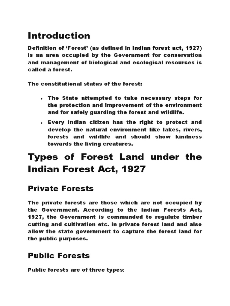 Indian Forest Act | PDF | Forestry | Forests