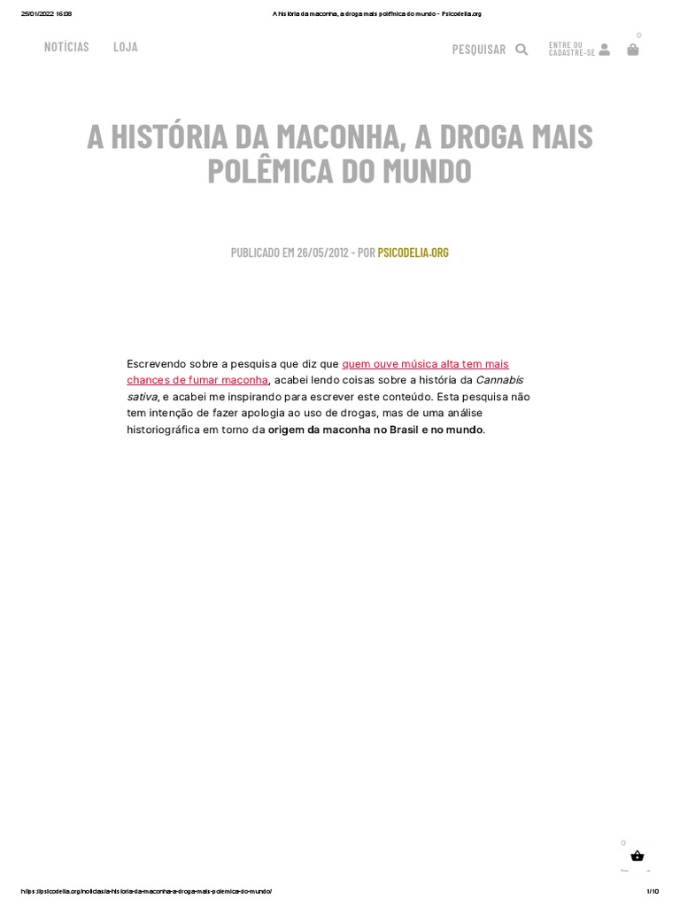 A História Da Maconha A Droga Mais Polêmica Do Mundo Pdf Cannabis