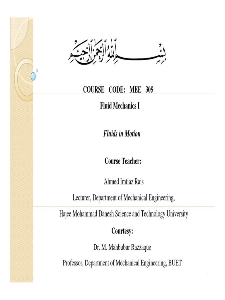3.fluids in Motion | PDF | Fluid Dynamics | Reynolds Number
