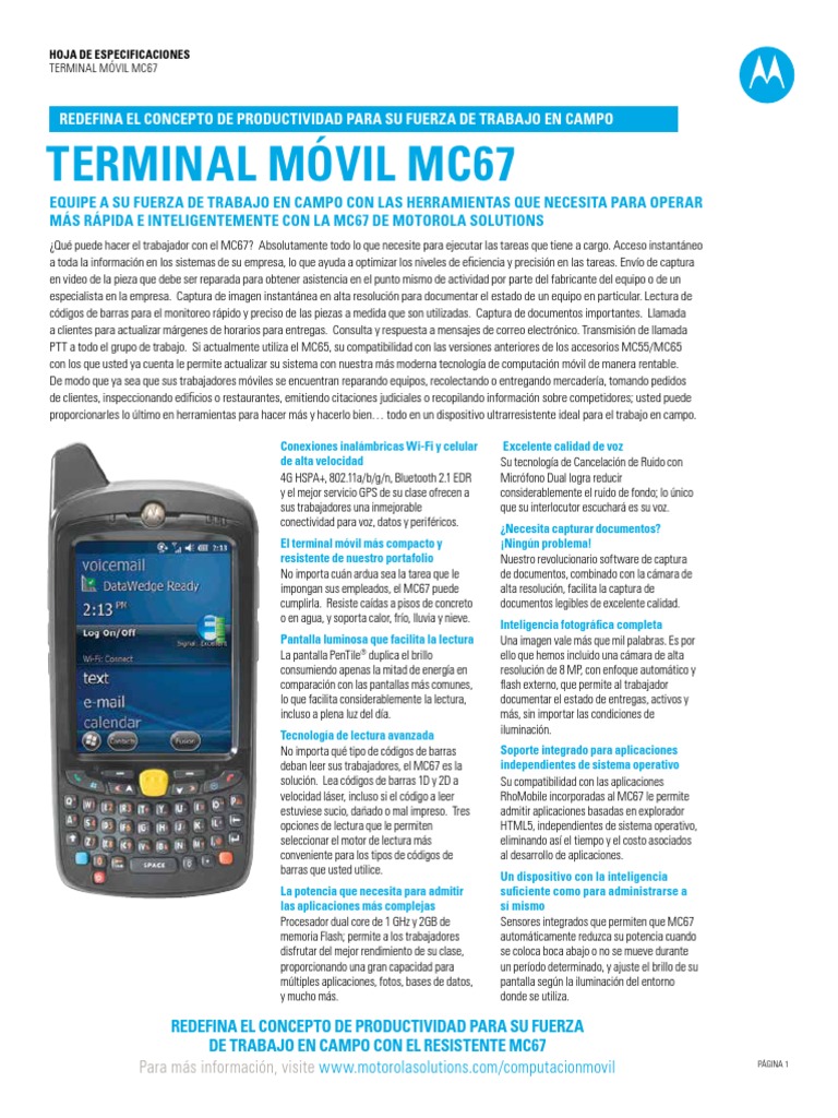 MC67 | PDF | Teléfonos móviles | Ieee 802.11