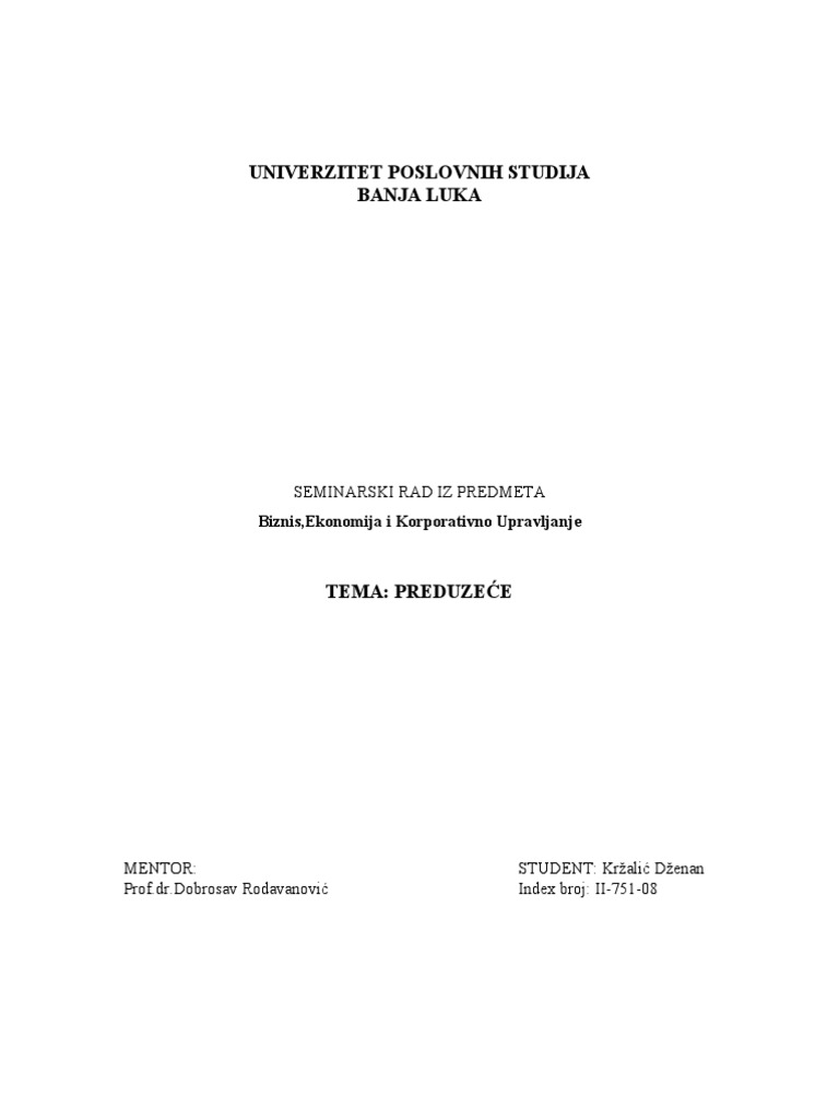 Preduzece | PDF