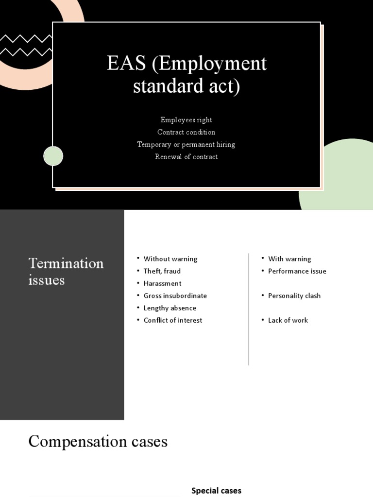 EAS (Employment Standard Act) | PDF