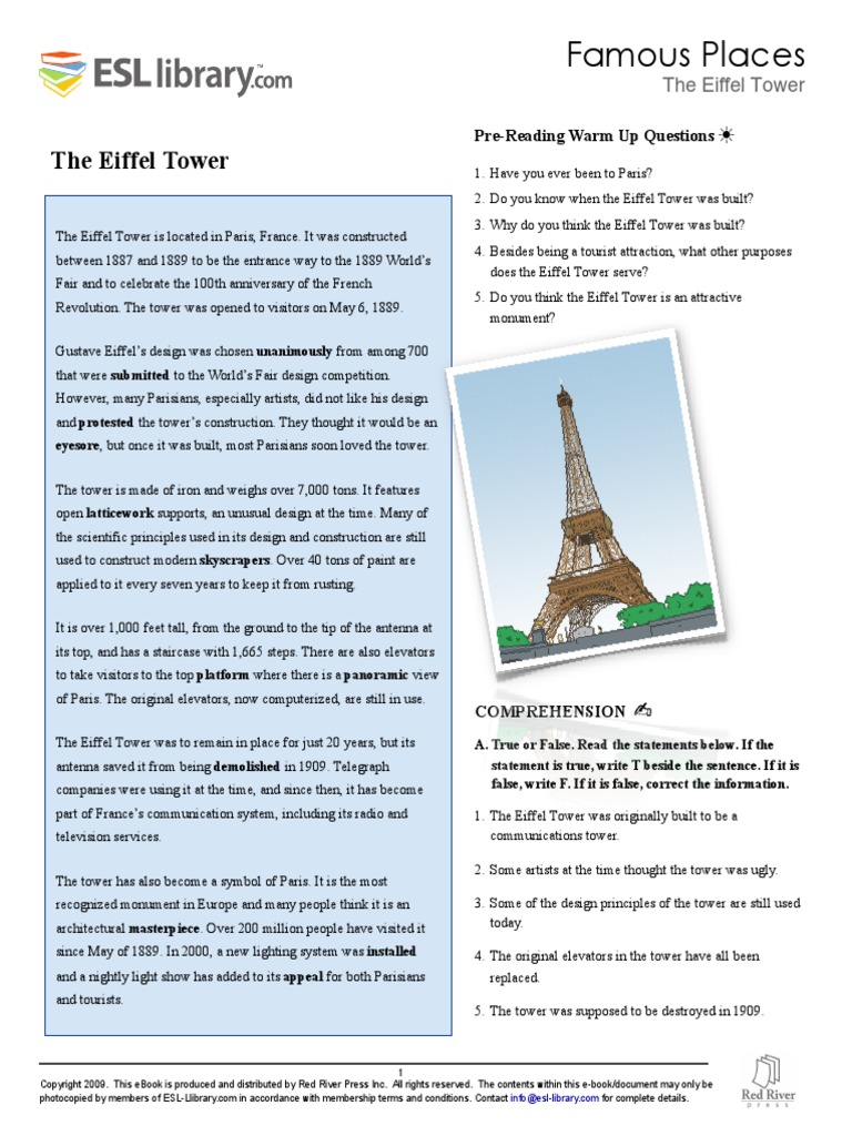 The Eiffel Tower | PDF | Paris