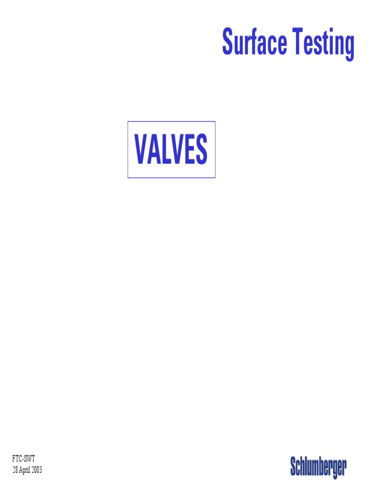 Valves - Schlumberger FTC | PDF | Valve | Home Appliance