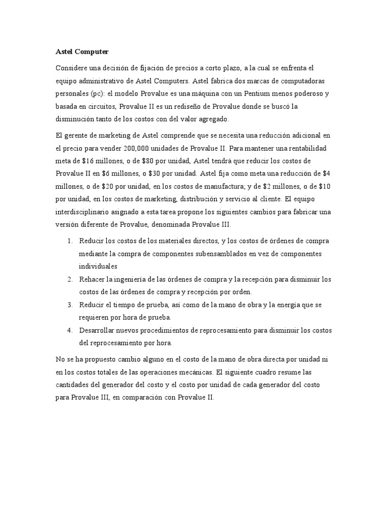 Ejemplo Astel Computer | PDF | Marketing | Informática