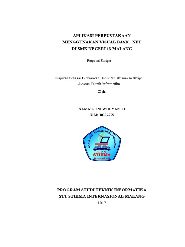 PROPOSAL - SKRIPSI Contoh | PDF | Seni | Komputer