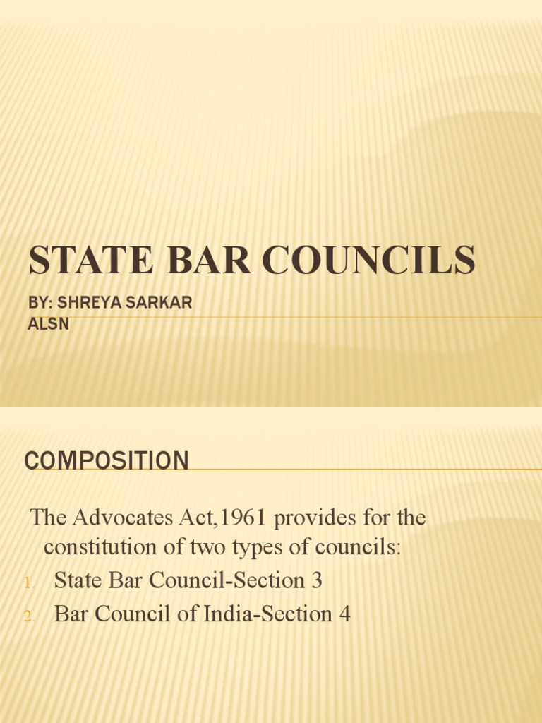 State Bar Councils: By: Shreya Sarkar Alsn | PDF | Government | Justice