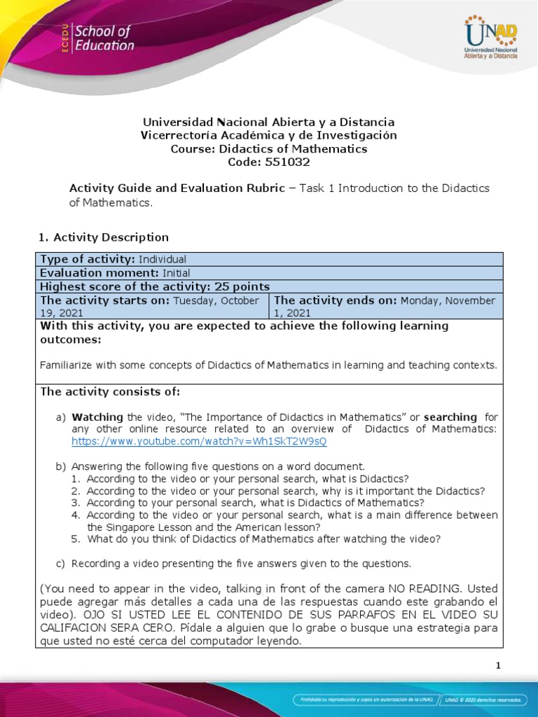 Activities Guide Unit 1 - Task 1 - I | PDF | Plagiarism | Academic ...