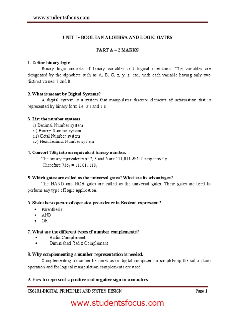 DPSD 2 Marks | PDF | Logic Gate | Electronic Circuits