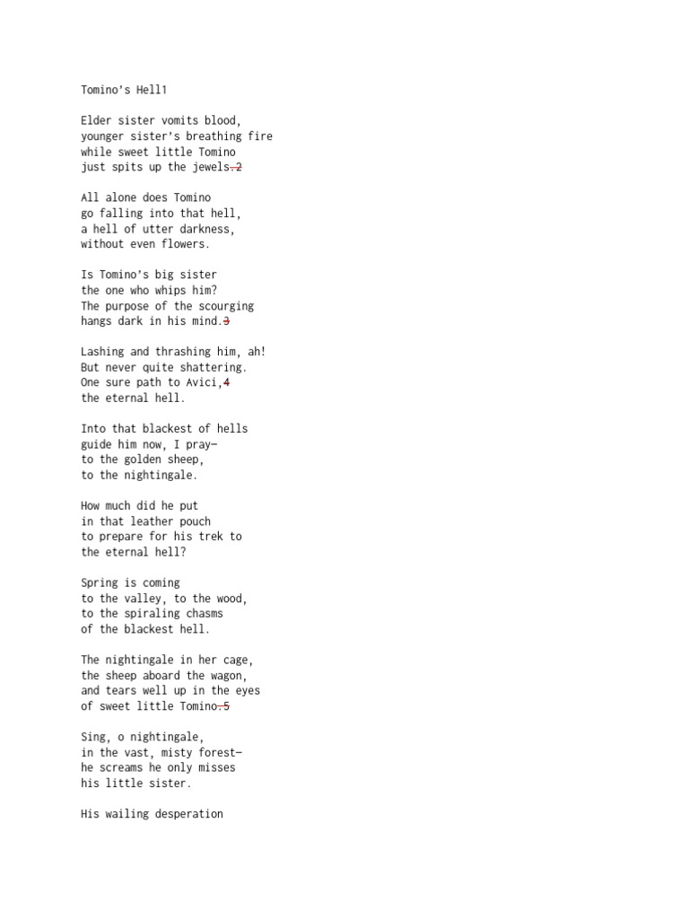 Tomino's Descent into Hell: A Symbolic Poem of Grief, Guilt, and ...