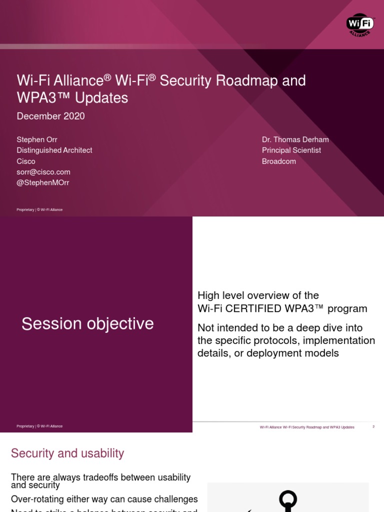 Wi-Fi Alliance Wi-Fi Security Roadmap and Wpa3 ™ Updates | PDF | Wi Fi ...