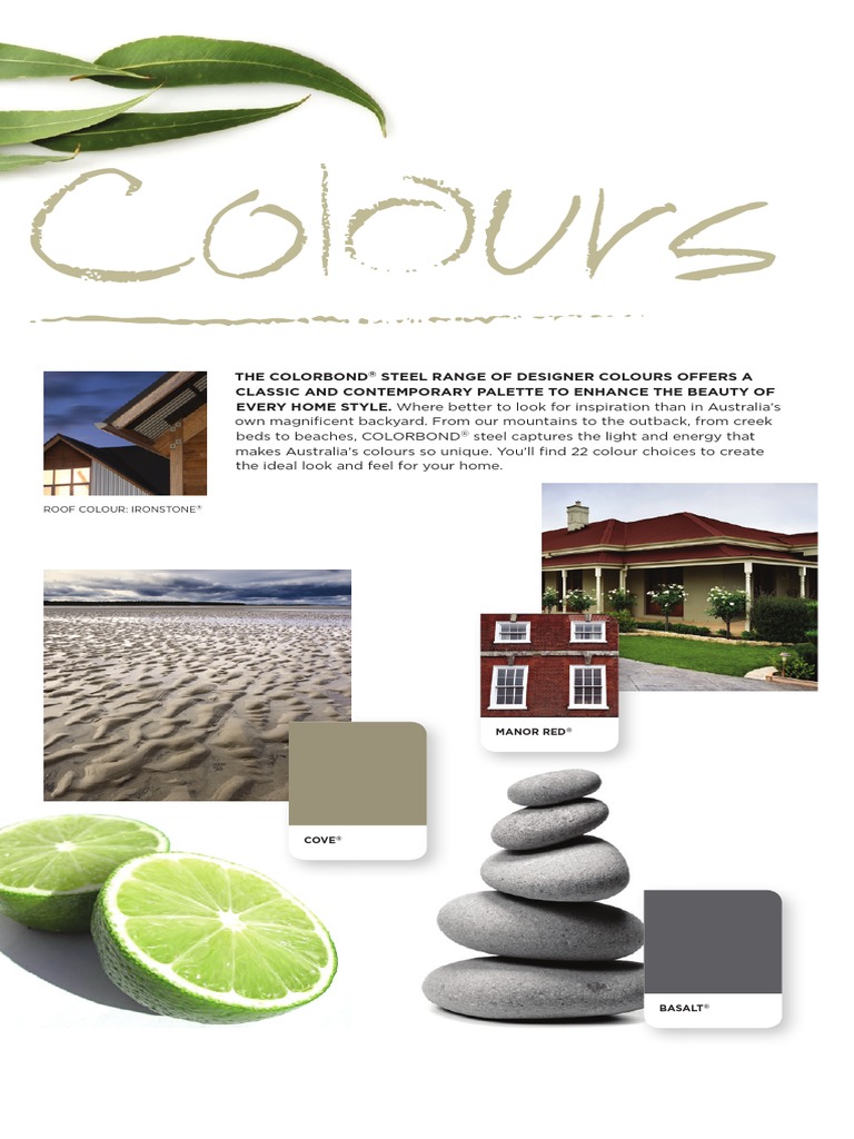 Colorbond Steel Colours For Your Home Colour Chart-1 | PDF | Roof ...