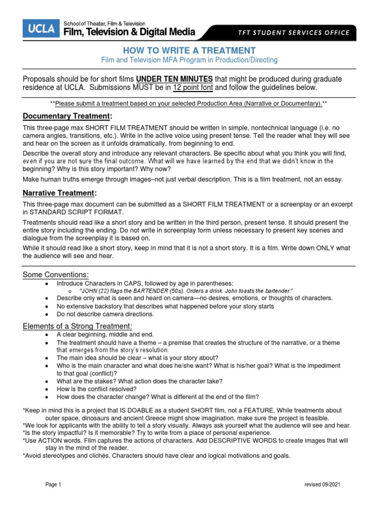FTV Film Treatment Info | PDF | Screenplay | Narrative