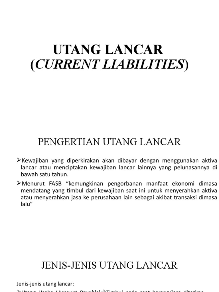 #1 PPT - Utang Lancar | PDF