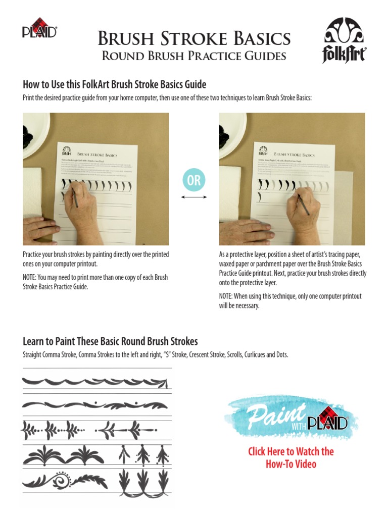 Round Brush Practice Sheets | PDF | Paint