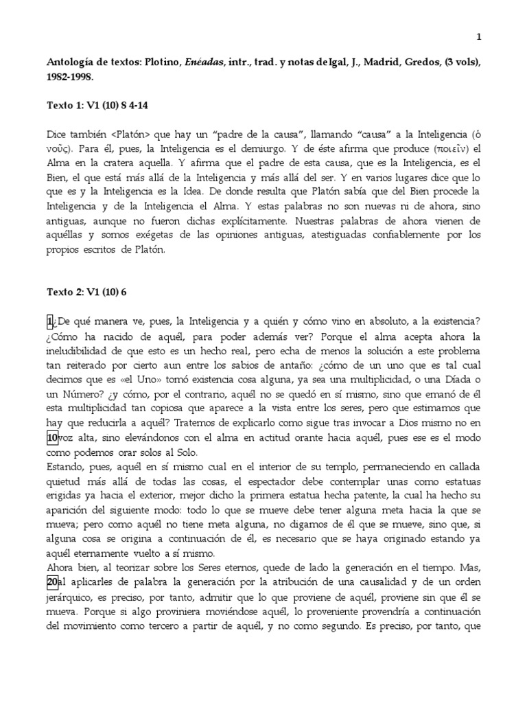Antología de Plotino (Enéadas) | PDF | Esencia | Alma