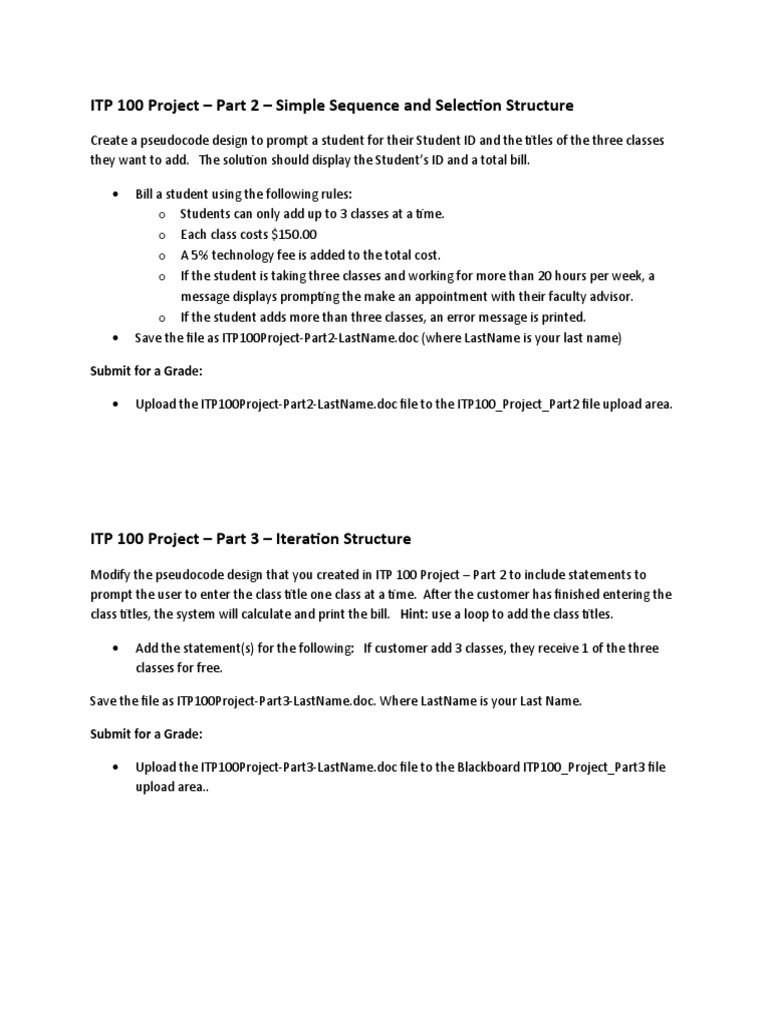 ITP 100 Project-Part2-Simple-Selection | PDF | Software | Software ...