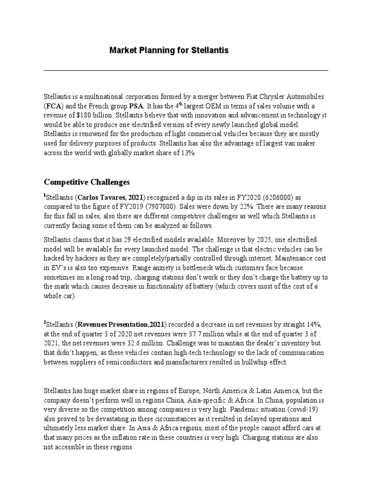 Stellantis Market Planning | PDF | Economies | Business